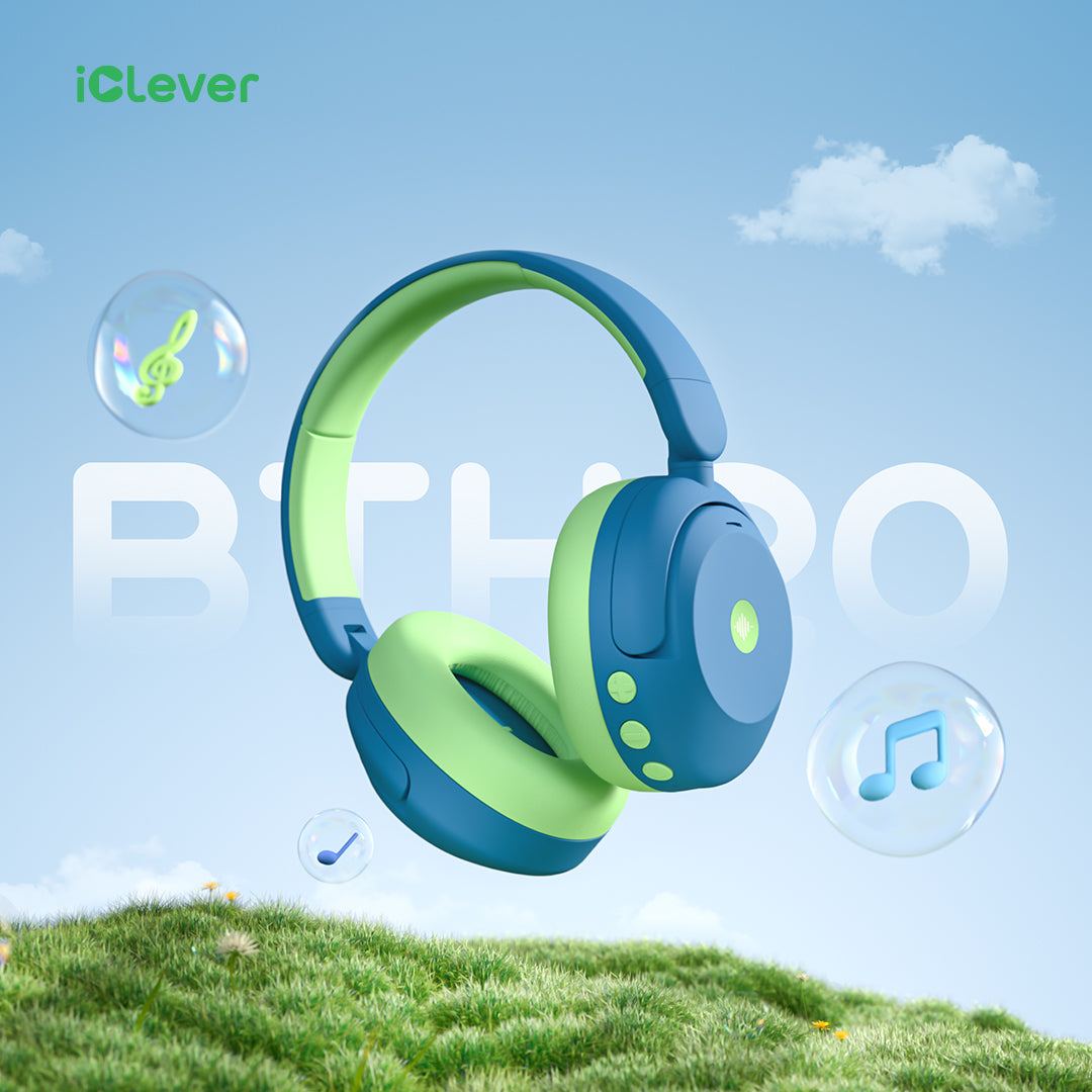 Blue Headphones Active Noise Cancelling Bluetooth Stereo Headphones